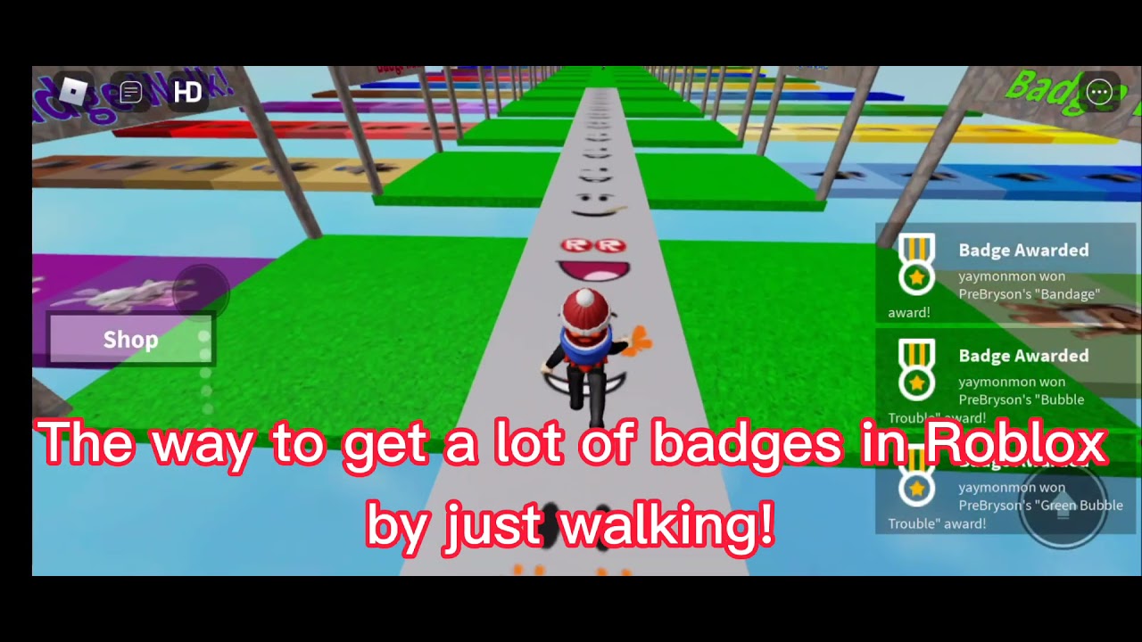 Playing in a Badge Walk in Roblox! - YouTube