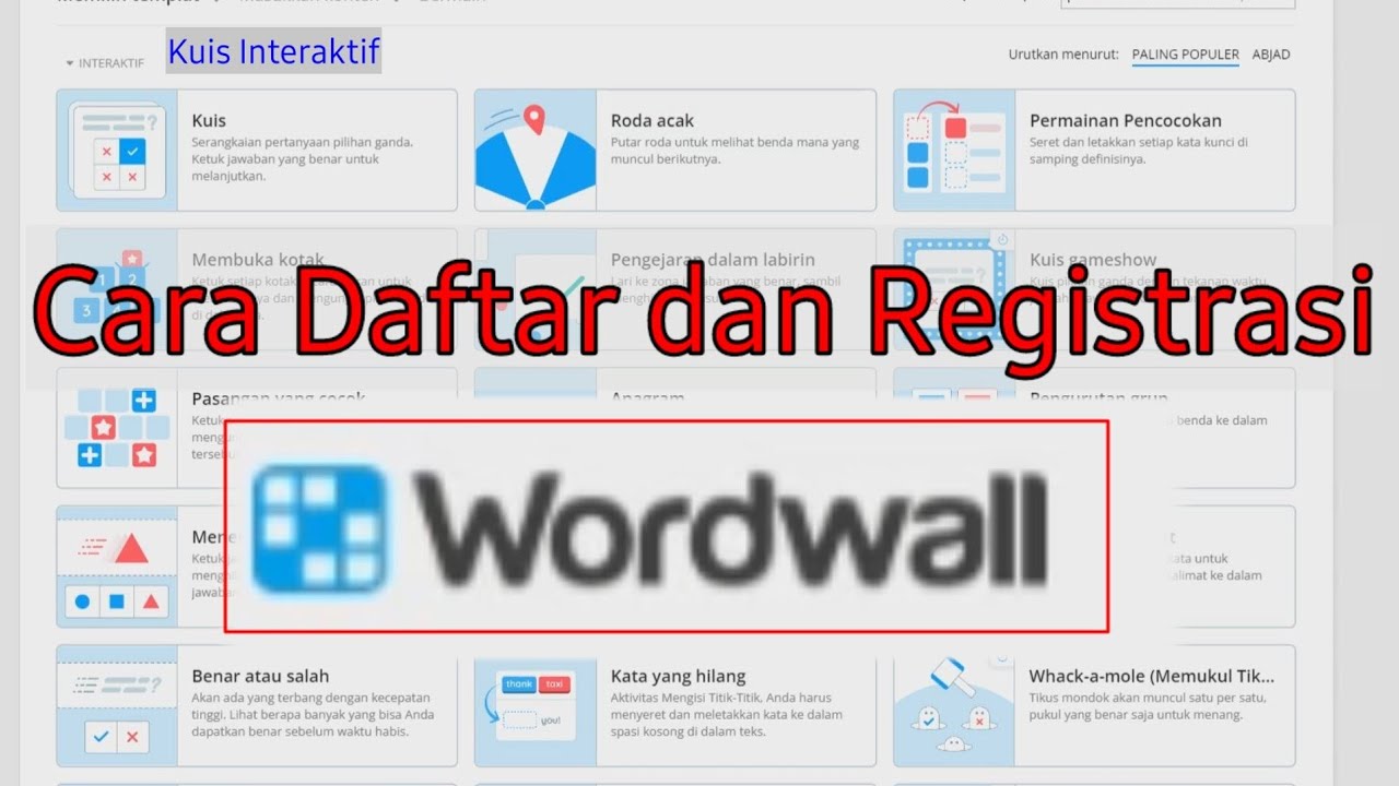 Cara Daftar Akun Wordwall dan Membuat Kuis / Soal Interaktif Wordwall ...