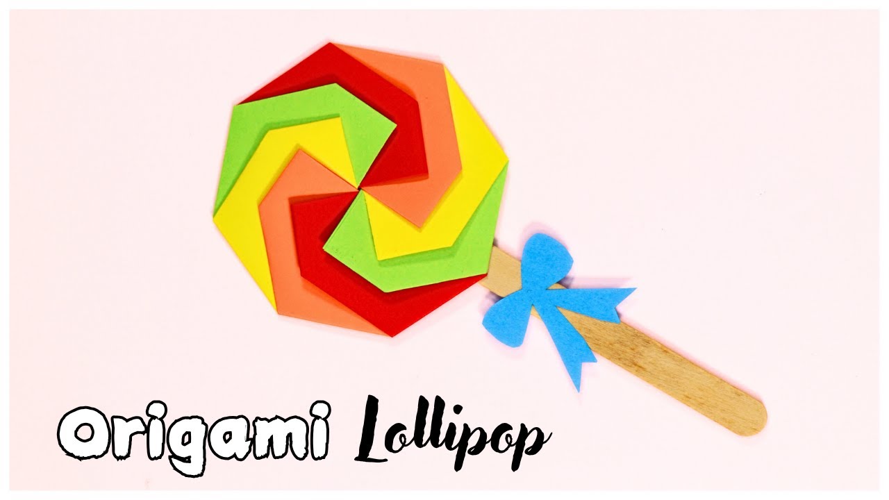 Origami Lollipop Paper Craft - YouTube