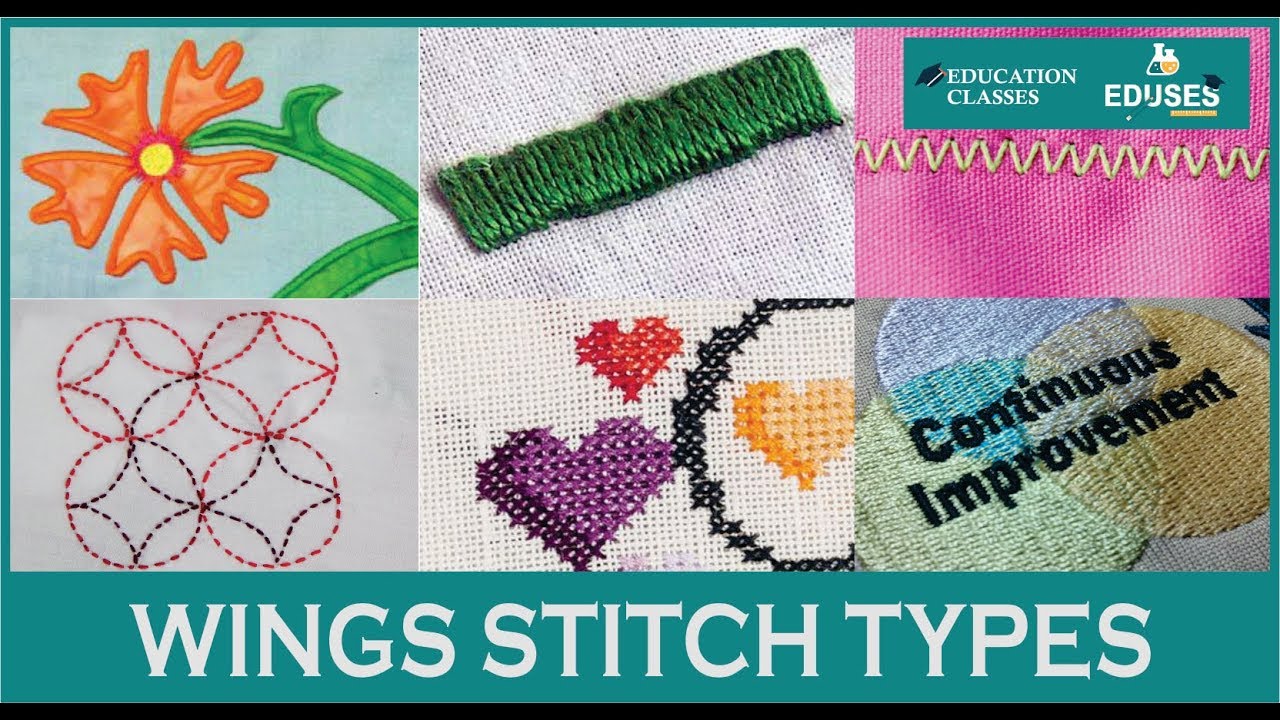 Wings Experience Embroidery Stitch Types 002 - YouTube