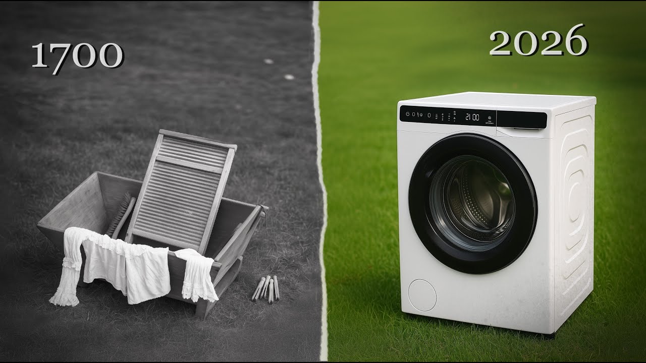 Evolution of Washing Machines (1700–2026) | AI Visualization - YouTube