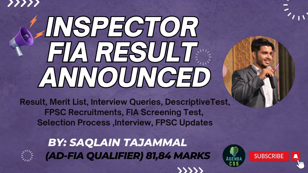 🎉 Inspector FIA Screening Test Results REVEALED! 🎉 Merit List Breakdown ...