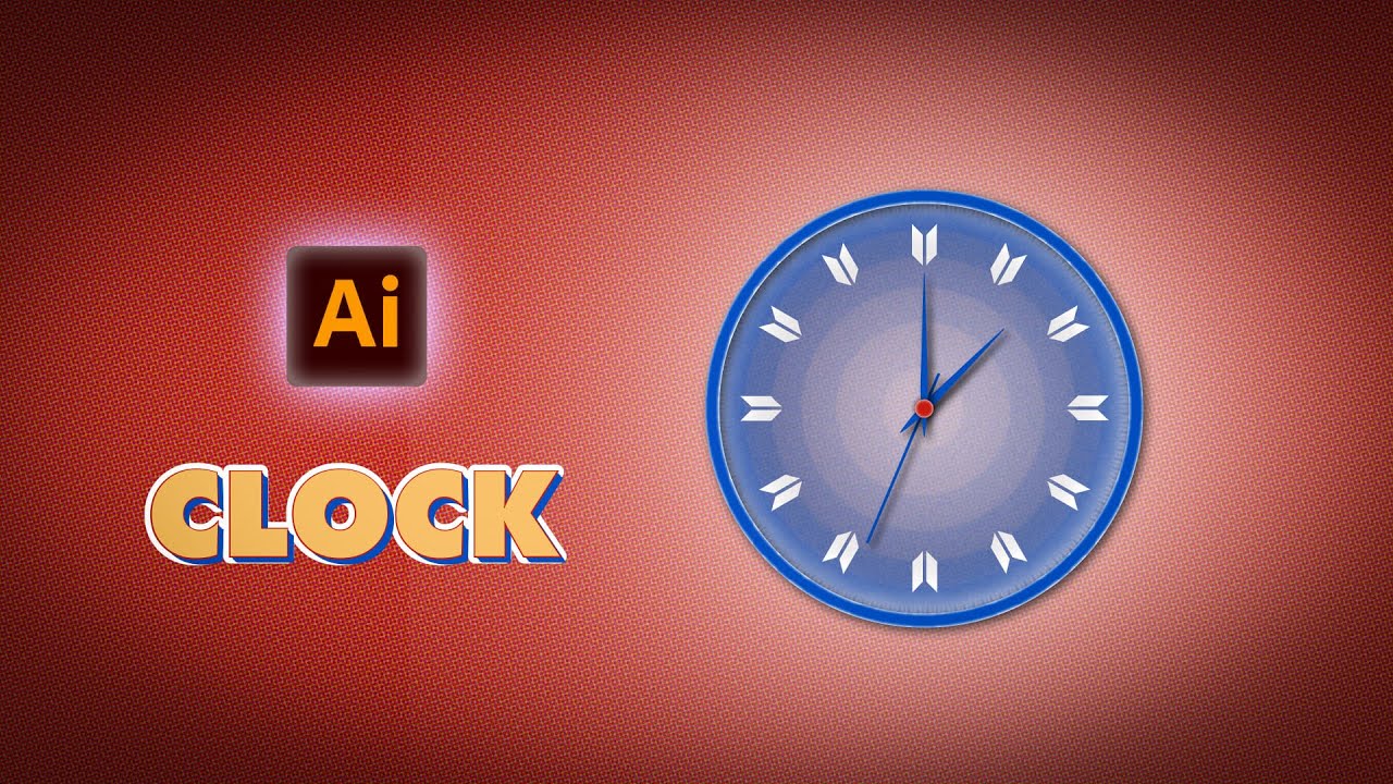 Clock Illustration in Adobe Illustrator | Simple and Clean Vector Clock ...