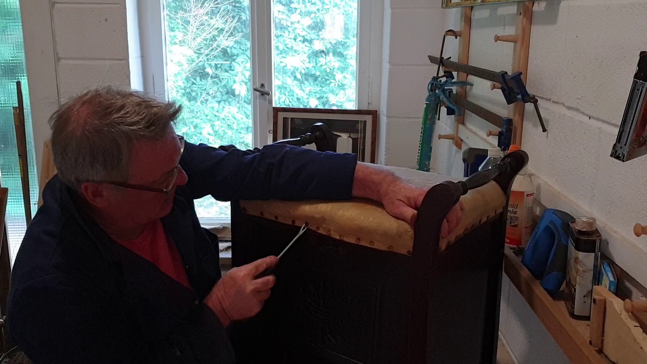 Piano stool restoration - YouTube