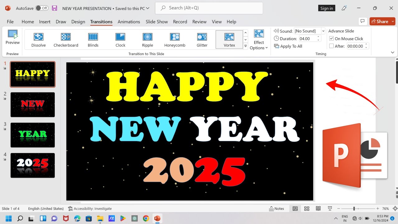 Happy New Year 2026 Presentation in MS Powerpoint | How To Make Happy ...