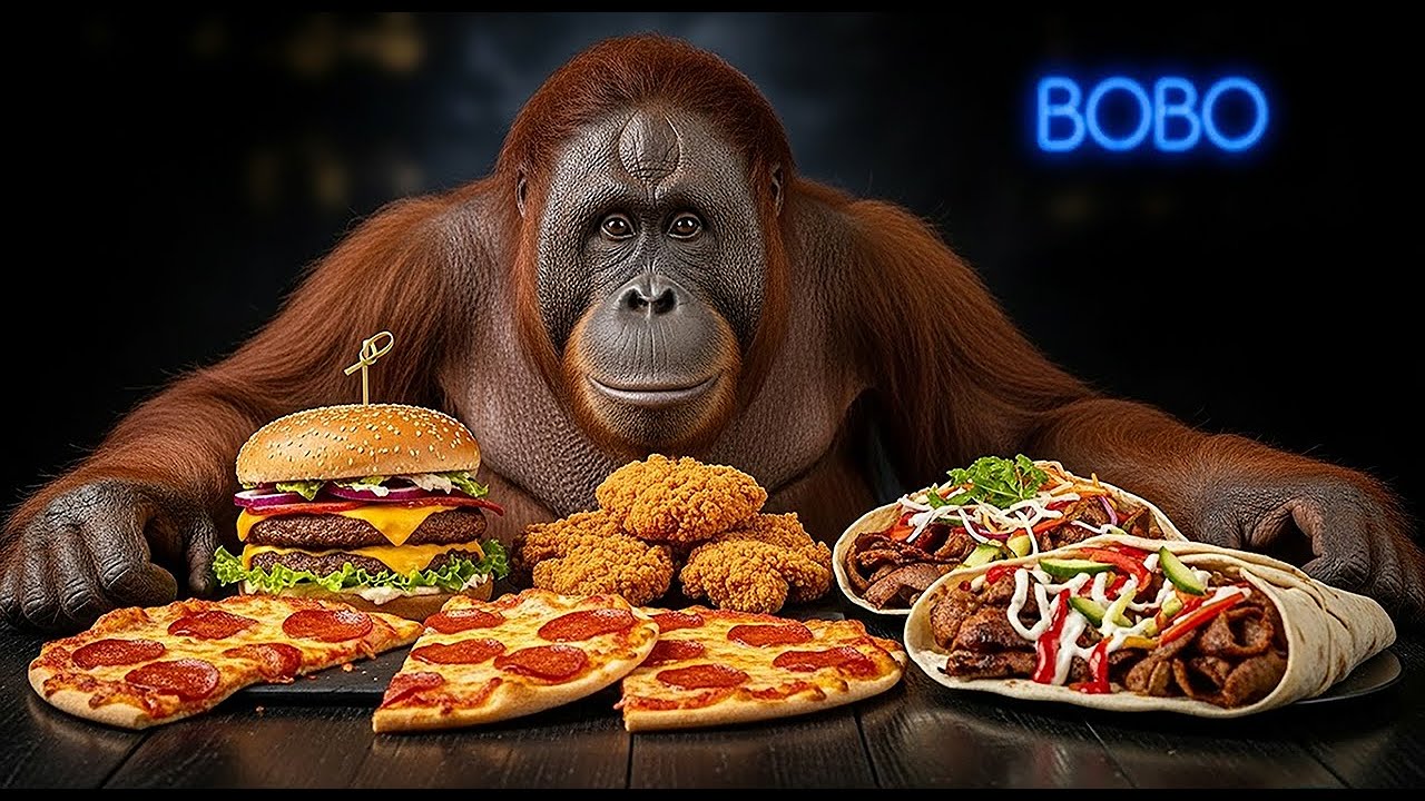 Welcome to Monkey Bobo ASMR/ BOBO | ASMR Mukbang Compilation 🍗🍕🍔" - YouTube