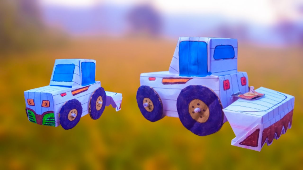 How To Make A Paper Farming Tractor | Paper Tractor Easy to Make ...