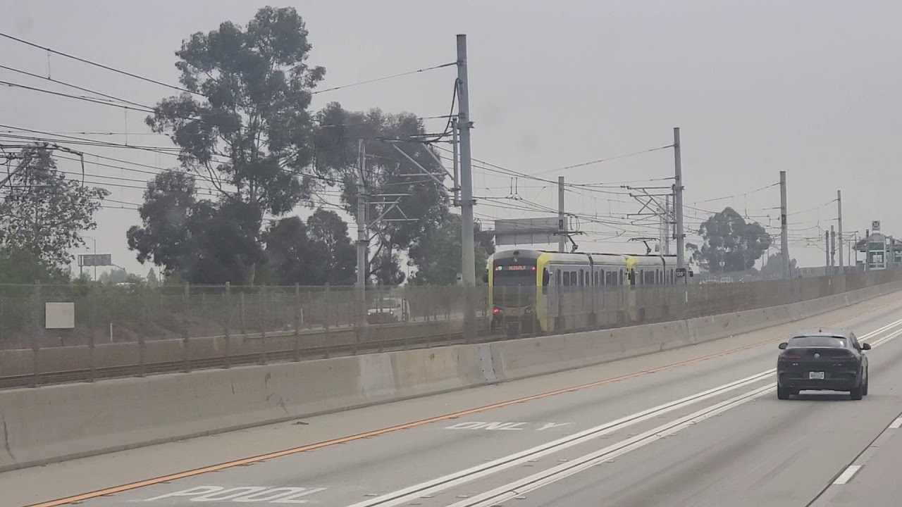 L.A Metro Green line along the 105 Freeway. 04/29/20 - YouTube