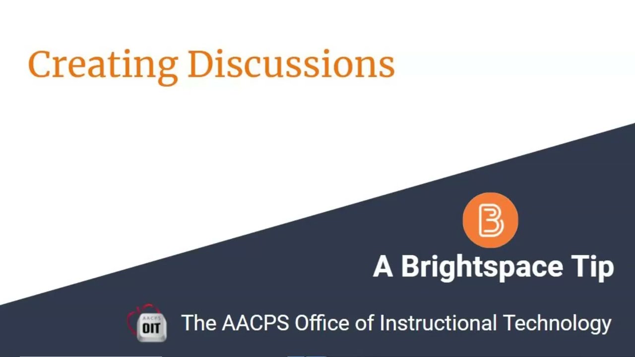 Creating Discussions in Brightspace - YouTube