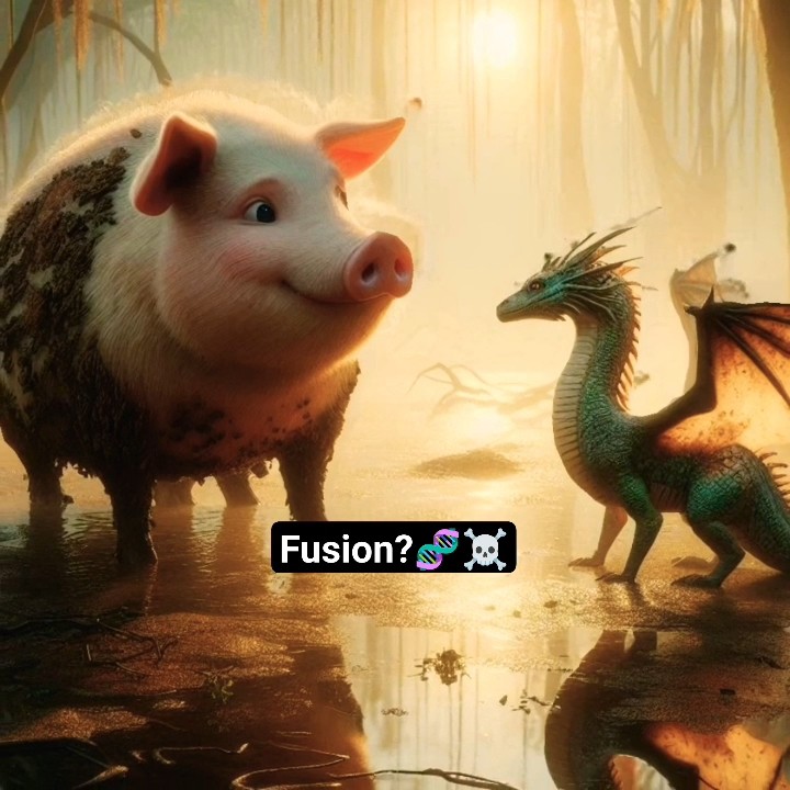 PIG🧬DRAGON #ai #viral #flux #fusion #animals #youtubeshorts #pig # ...