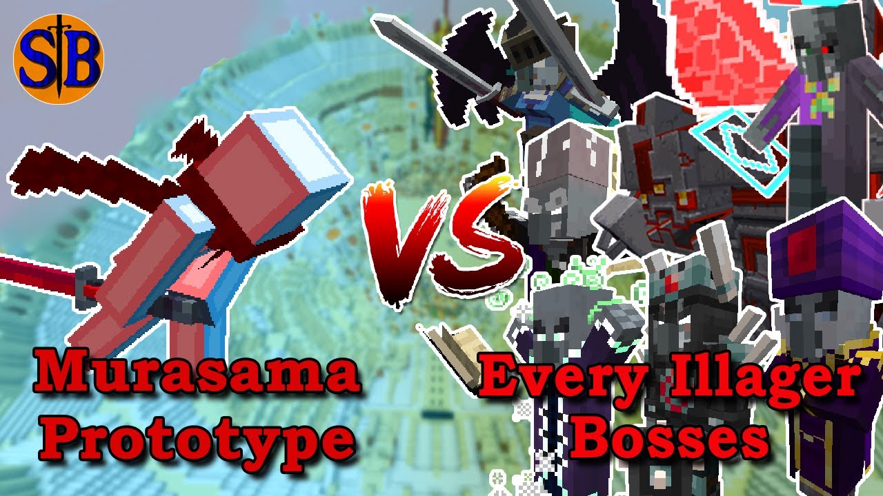 Murasama Prototype vs Every Illager Bosses | Minecraft Mob Battle - YouTube