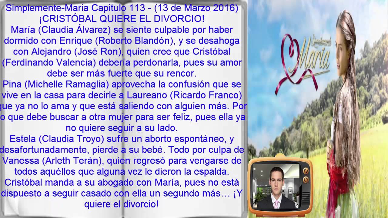 Simplemente Maria - Capitulo 113 - (13 de Marzo - 2016) - YouTube