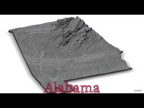 Alabama Topography - 3D Elevation Map - YouTube
