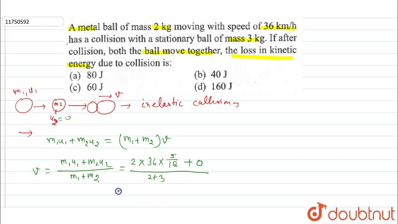 A metal ball of mass `2 kg` moving with speed of `36 Km//h` has a ...