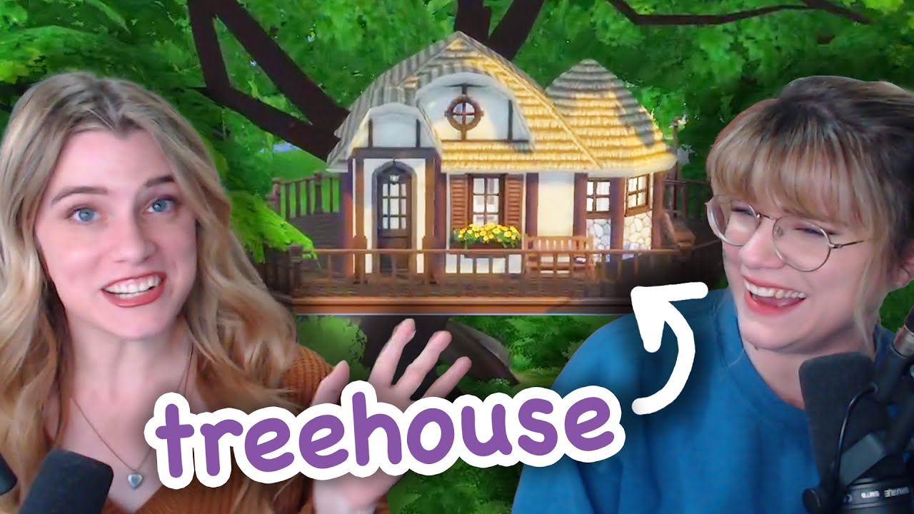 we tried building a base game treehouse in The Sims 4 - YouTube