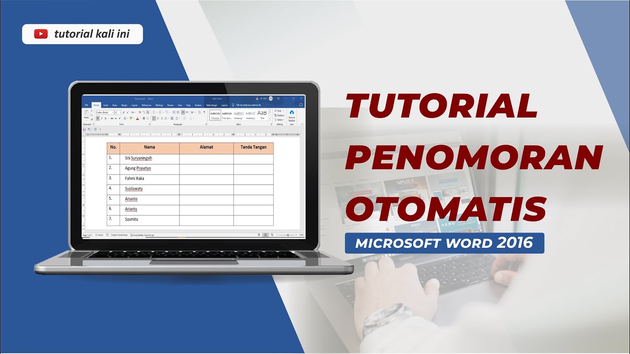 Cara Penomoran otomatis di Tabel Word - YouTube