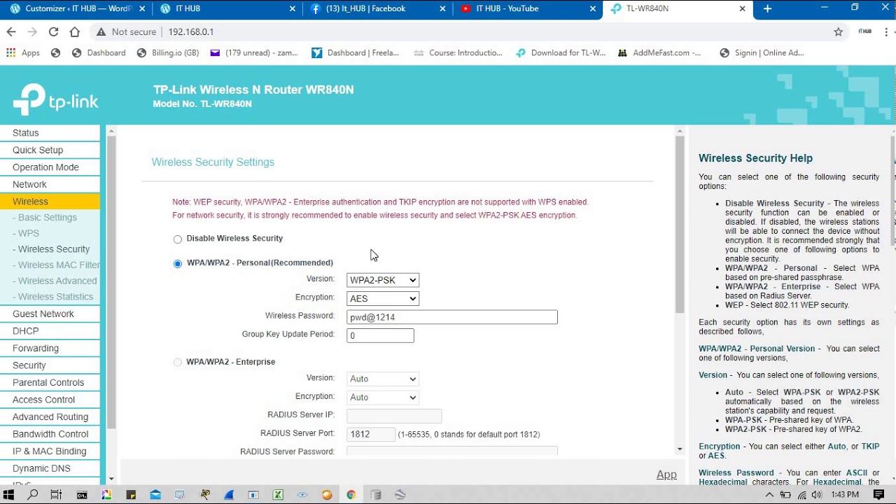 #TP-Link | How to enable wifi security on router - YouTube