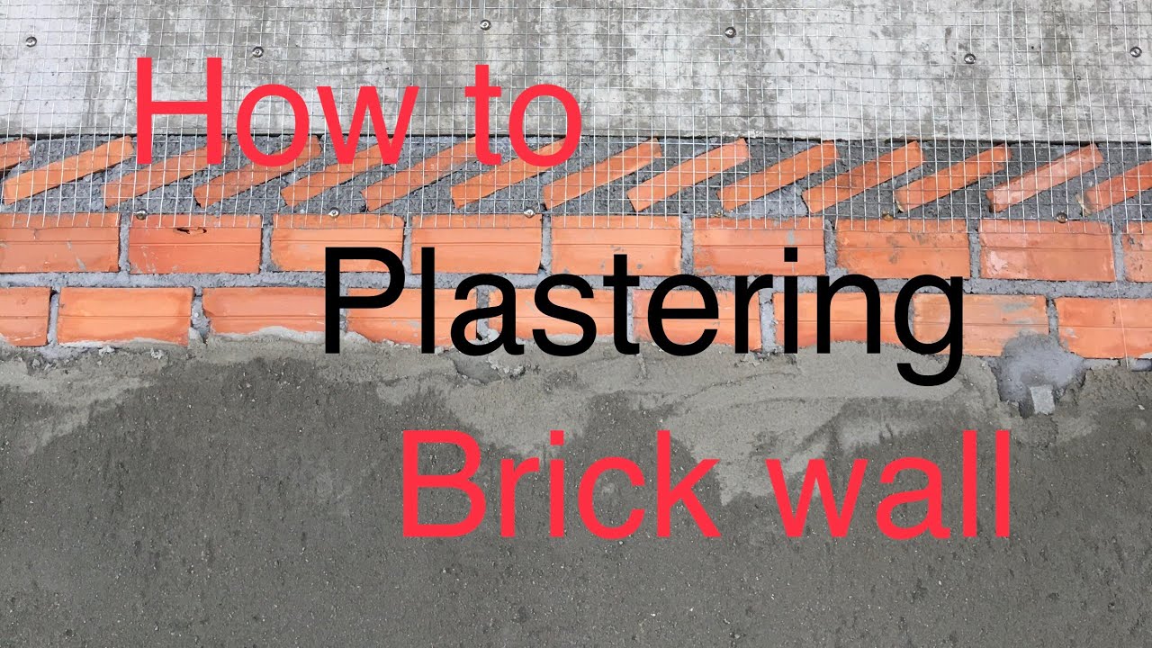 Plastering brick wall - YouTube