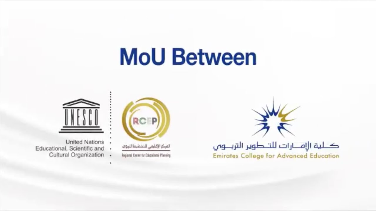 MoU between RCEP-UNESCO and ECAE - YouTube