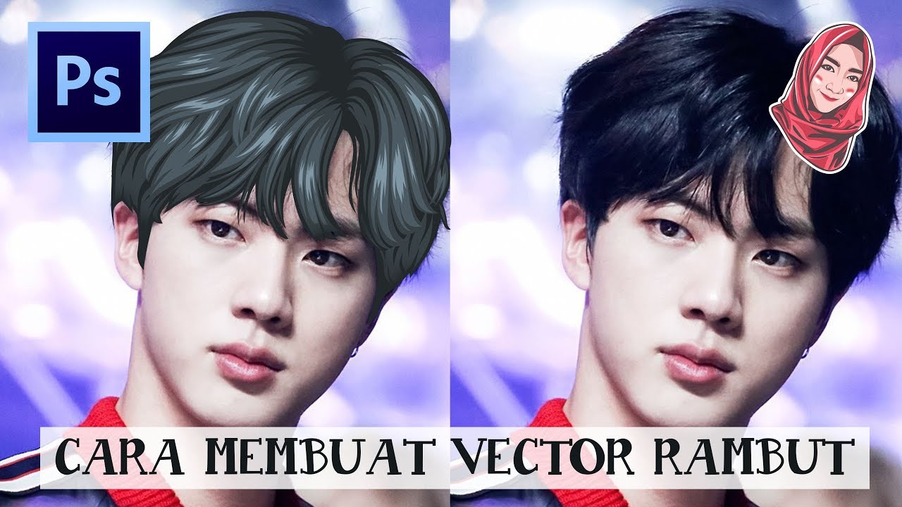 Cara Membuat Vector Rambut - Adobe Photoshop CS 6 - YouTube