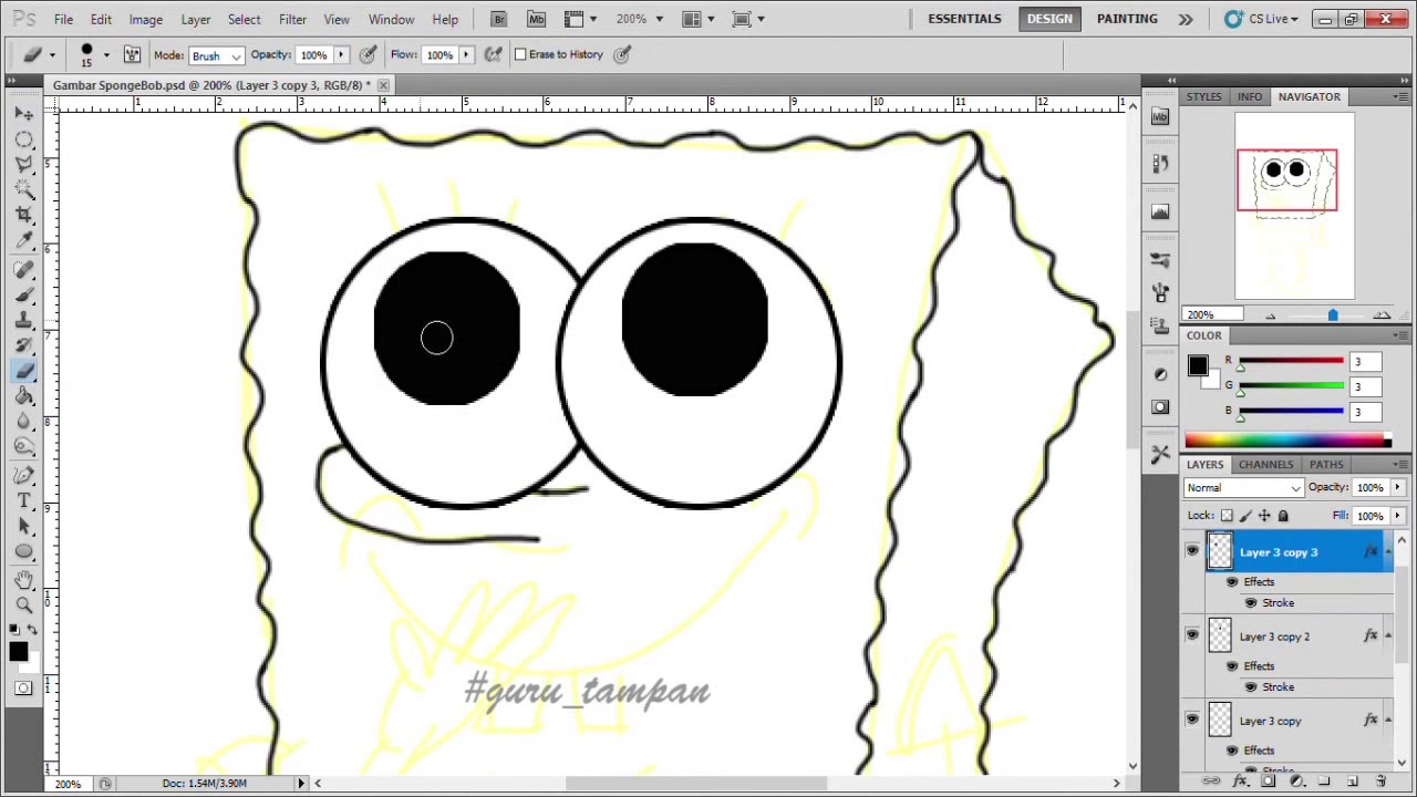 Drawing Anime SpongeBob in Photoshop - YouTube