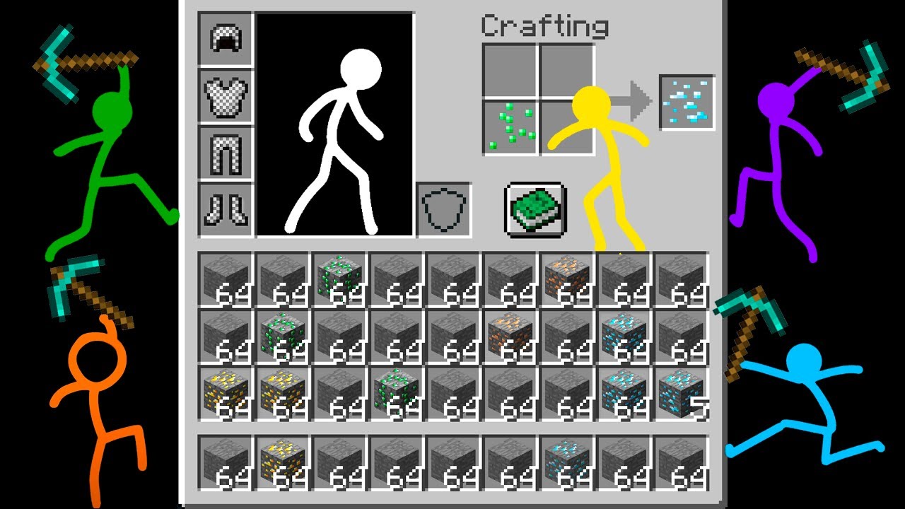Stickman Animation Vs Minecraft ~ STICKMAN INVENTORY / Animator vs ...