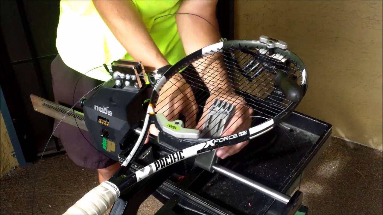 How to String a Tennis Racquet - Pacific X Force Pro - YouTube