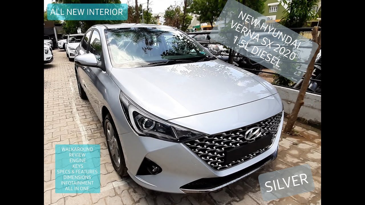 HYUNDAI VERNA SX 1.5L DIESEL WALKAROUND REVIEW SILVER ENGINE INTERIOR ...