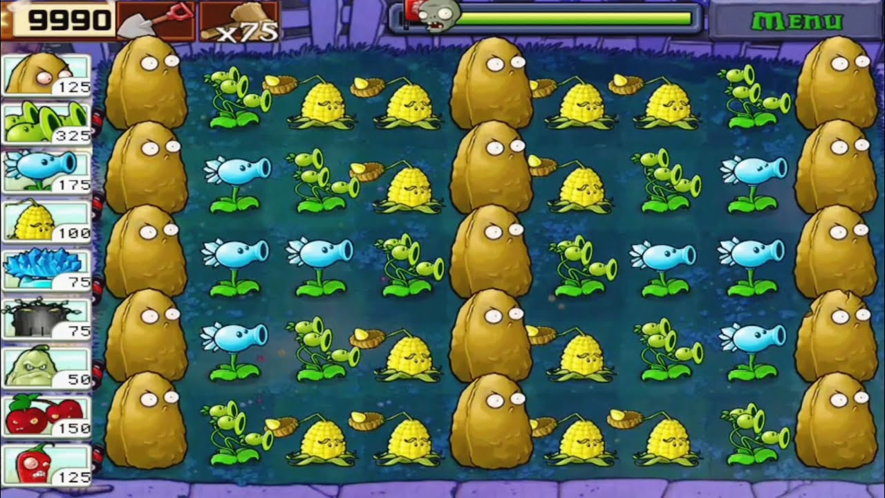 Plants vs Zombies • Three Pea + Kernel-pult + Snow Pea against All ...