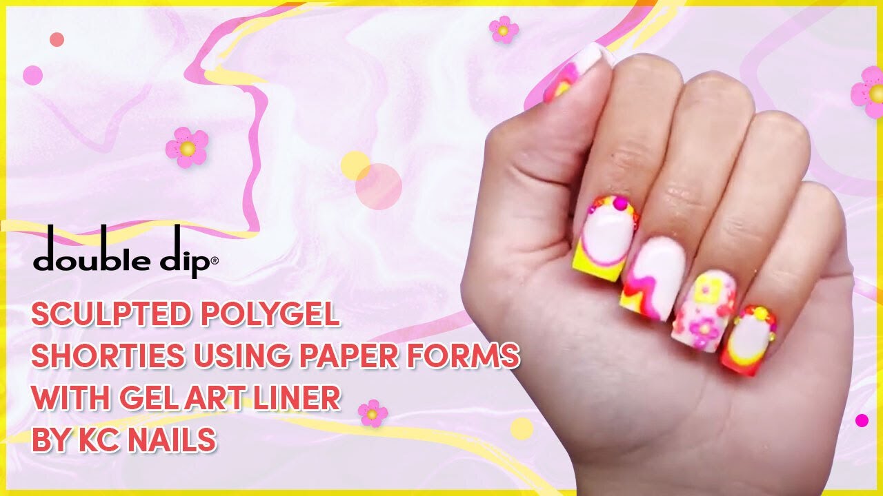 SCULPTED POLYGEL SHORTIES USING PAPER FORMS WITH GEL ART LINER ...