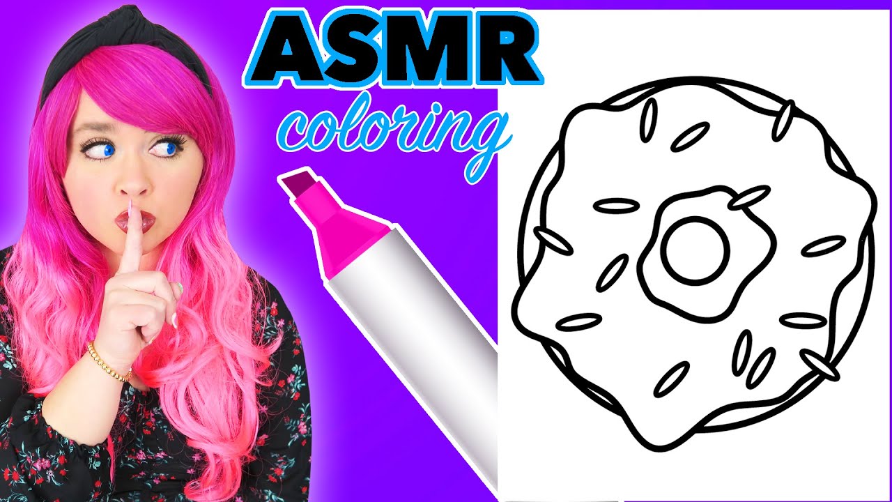 ASMR Coloring a Donut | Calming ASMR Coloring for Relaxation & Stress ...