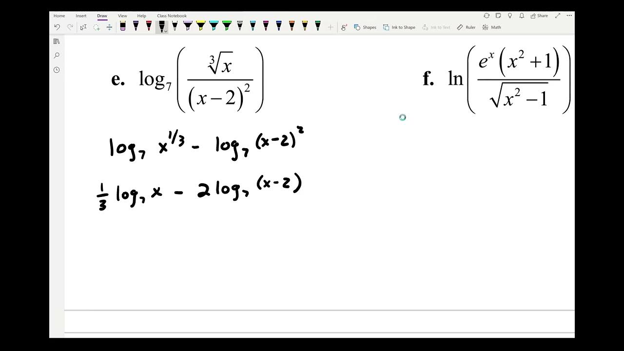 Math 3A Video Assignment 11 - Logs Part 2 and Derivatives of Log ...