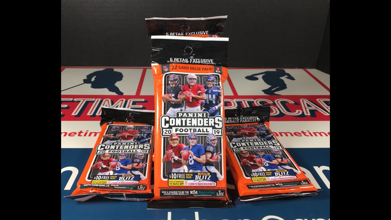2019 Contenders Football Break - Four Retail Fat/Rack Packs - YouTube