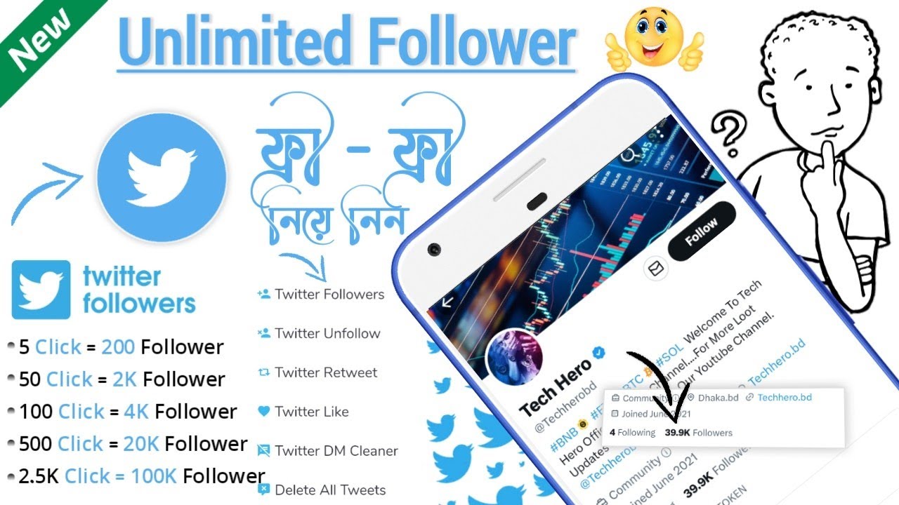 Per Click 40+ Follower |"2023"| 100% Real Twitter Follower's || No ...