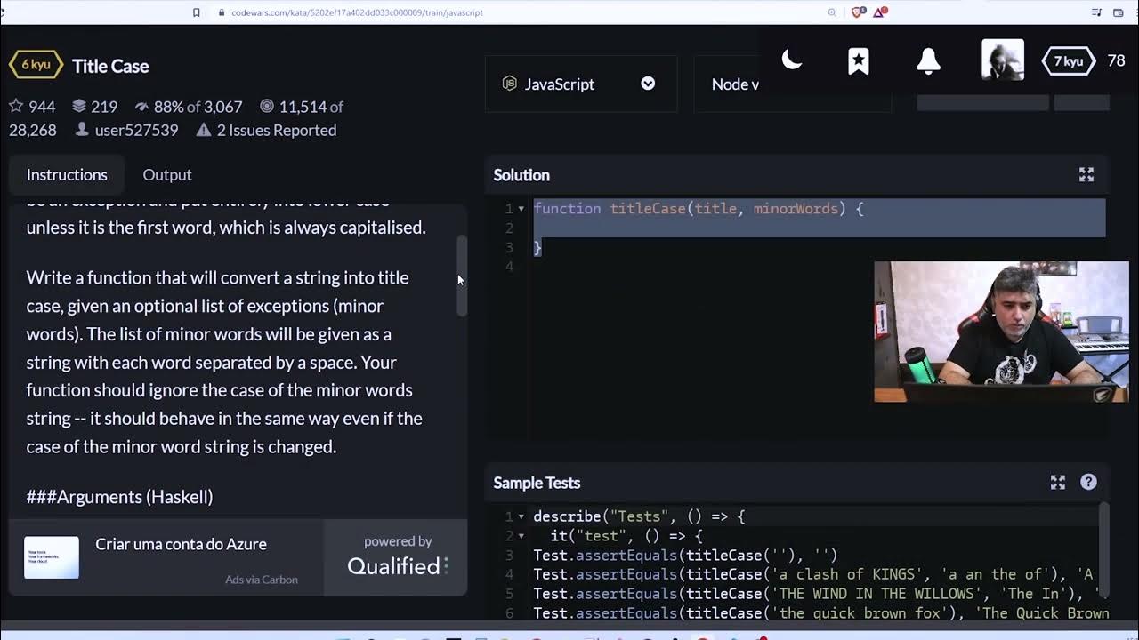 Code kata 03 Codewars - TITLE CASE - YouTube