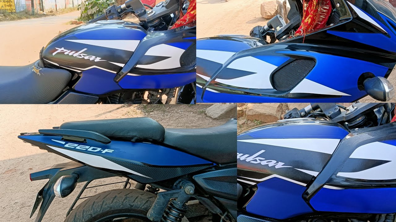 Original pulsar 220f Bs7 graphic sticker blue white mix installation ...