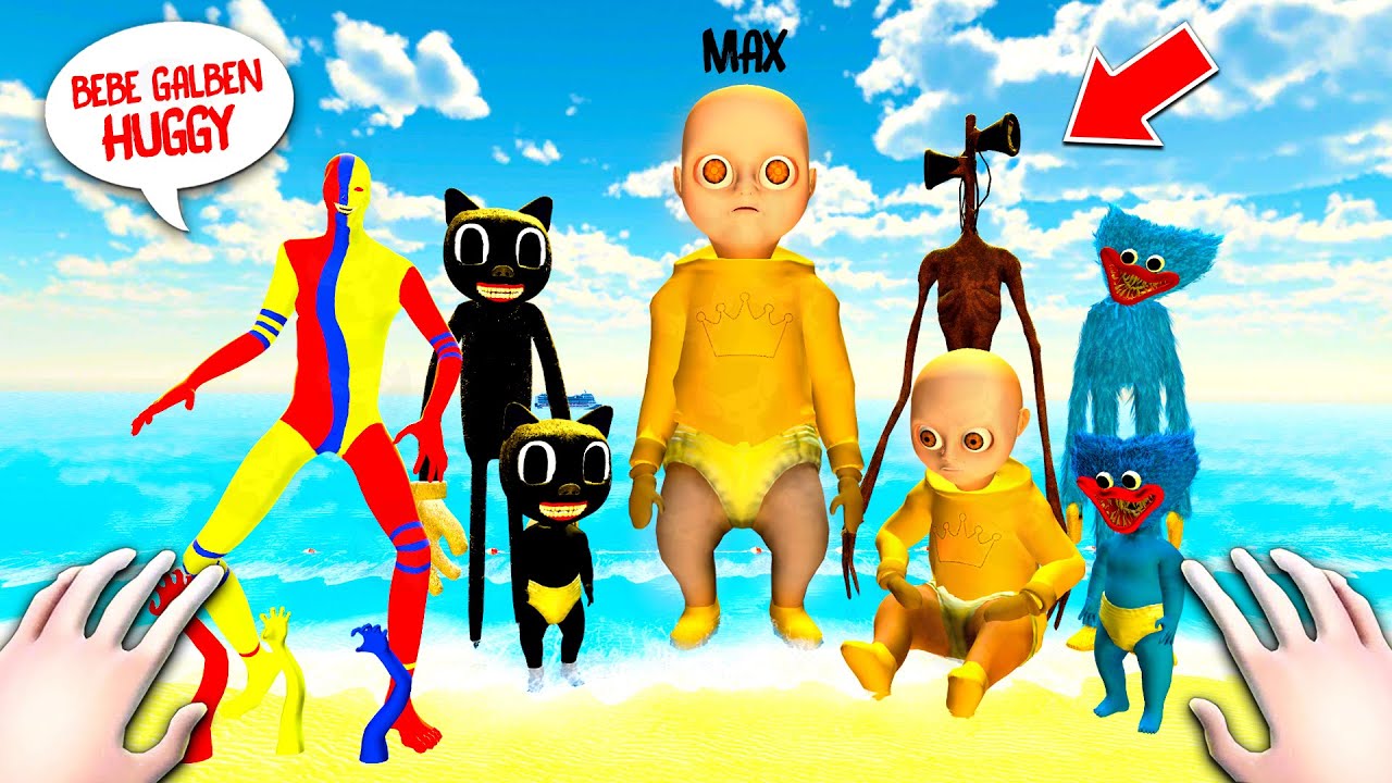 BEBE in GALBEN + CARTOON Cat + HUGGY la 2 DIMINEATA! - YouTube