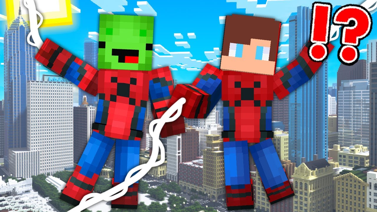 JJ and Mikey Became a SPIDERMAN in Minecraft Challenge Super Power Hero - Maizen Mizen JJ and ...