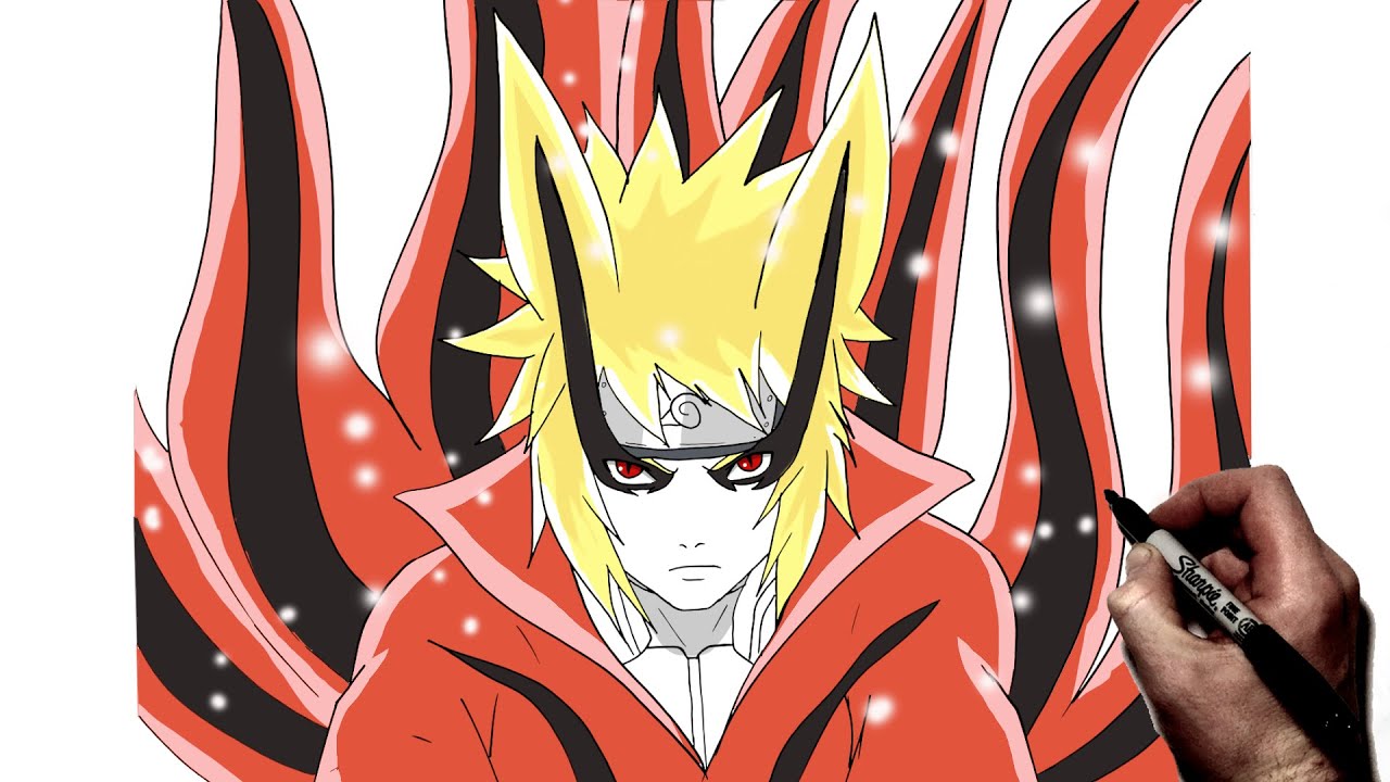 How To Draw Baryon Minato | Step By Step | Naruto - YouTube