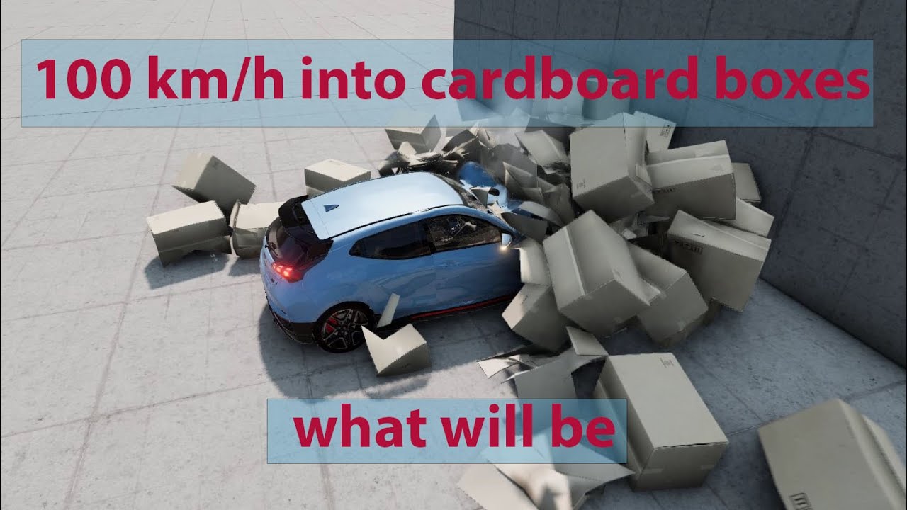 Crash test💥 of cars in a hundred💥 cardboard boxes - YouTube