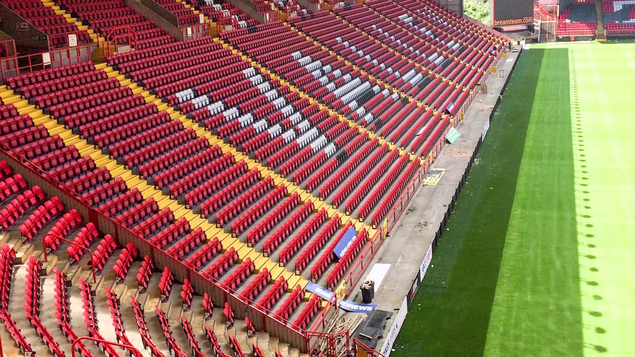 Spectator safety markings for stadiums - The Valley - YouTube