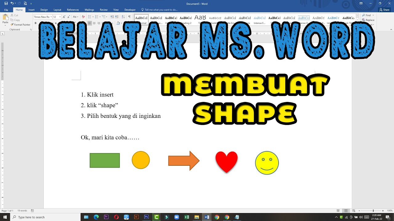 PELAJARAN BARU !!! Cara Memasukkan SHAPE ke dalam Lembar Kerja ...