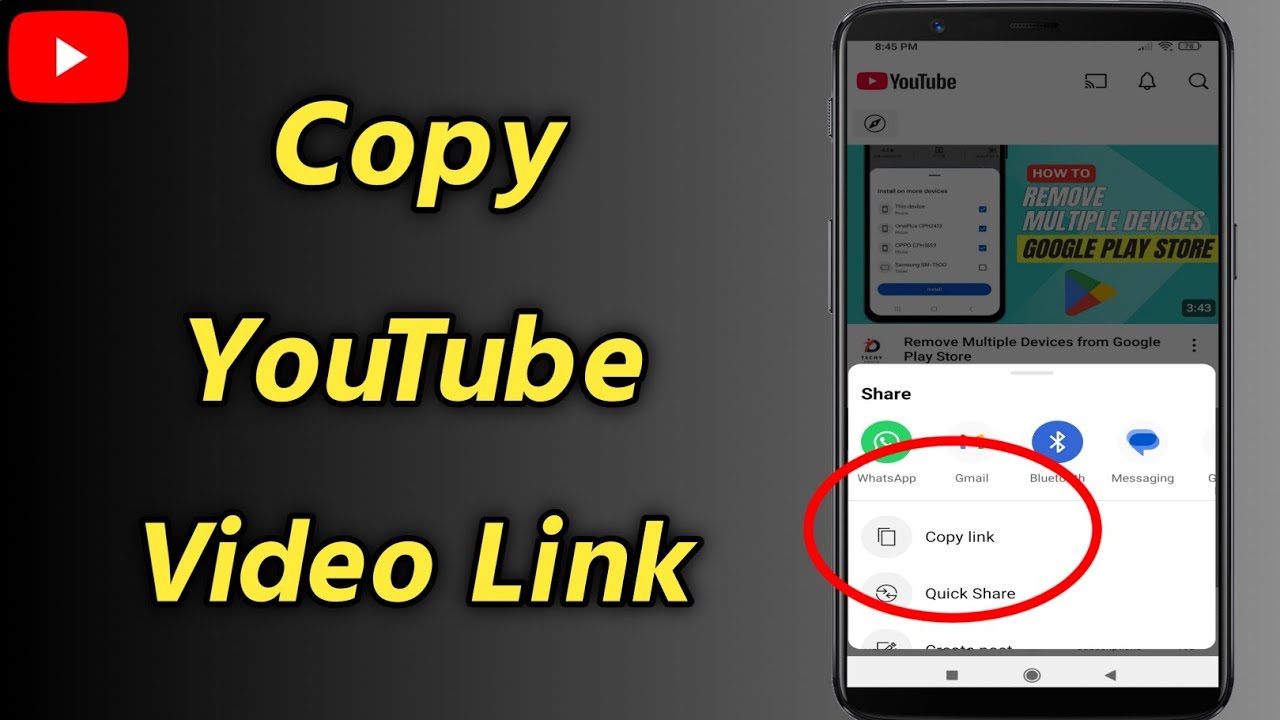 How to Copy YouTube Video Link in Mobile | Copy Link From YouTube ...
