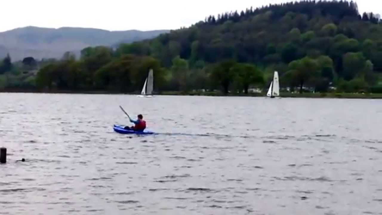 Kayaking on lake Bala wales - YouTube