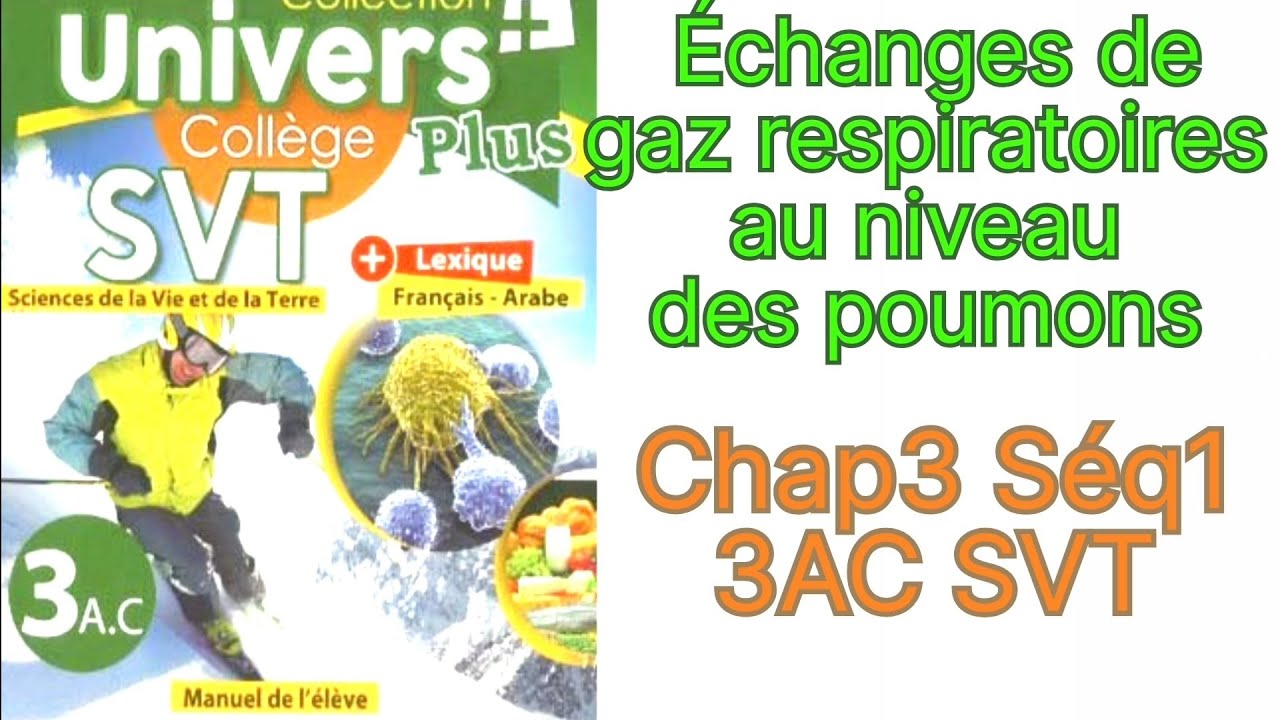 Univers plus SVT 3AC P42 et P43 Échanges de gaz respiratoires au niveau ...