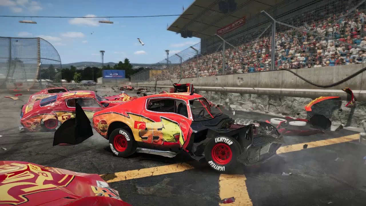 24 Lightning McQueen's Pinball Chaos! | Wreckfest - YouTube