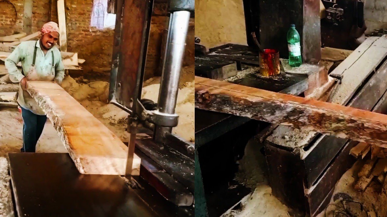 wood cutting | sawmill | India - YouTube