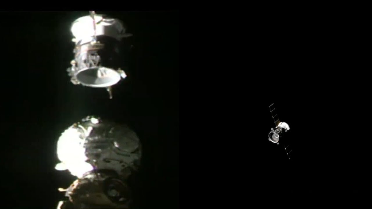 Progress M-UM undocking and departure - YouTube