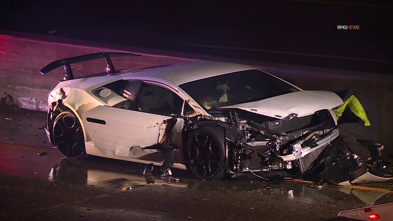 Lamborghini, Mercedes and Big-Rig involved in a crash on the 101 ...