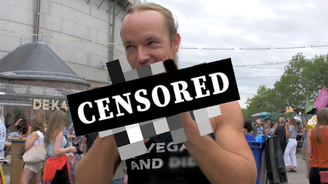 Pro Meat Guy Eats Raw Pig Head At Vegan Festival - YouTube